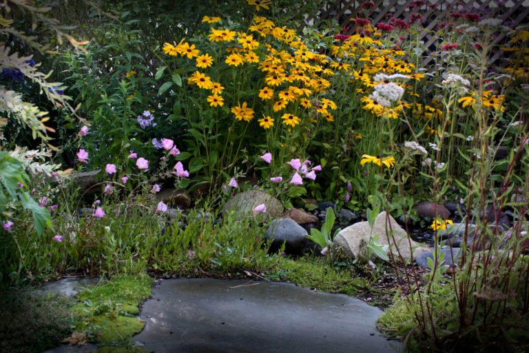 annuals and perennials with stream landscape design - Tahoe Outdoor Living